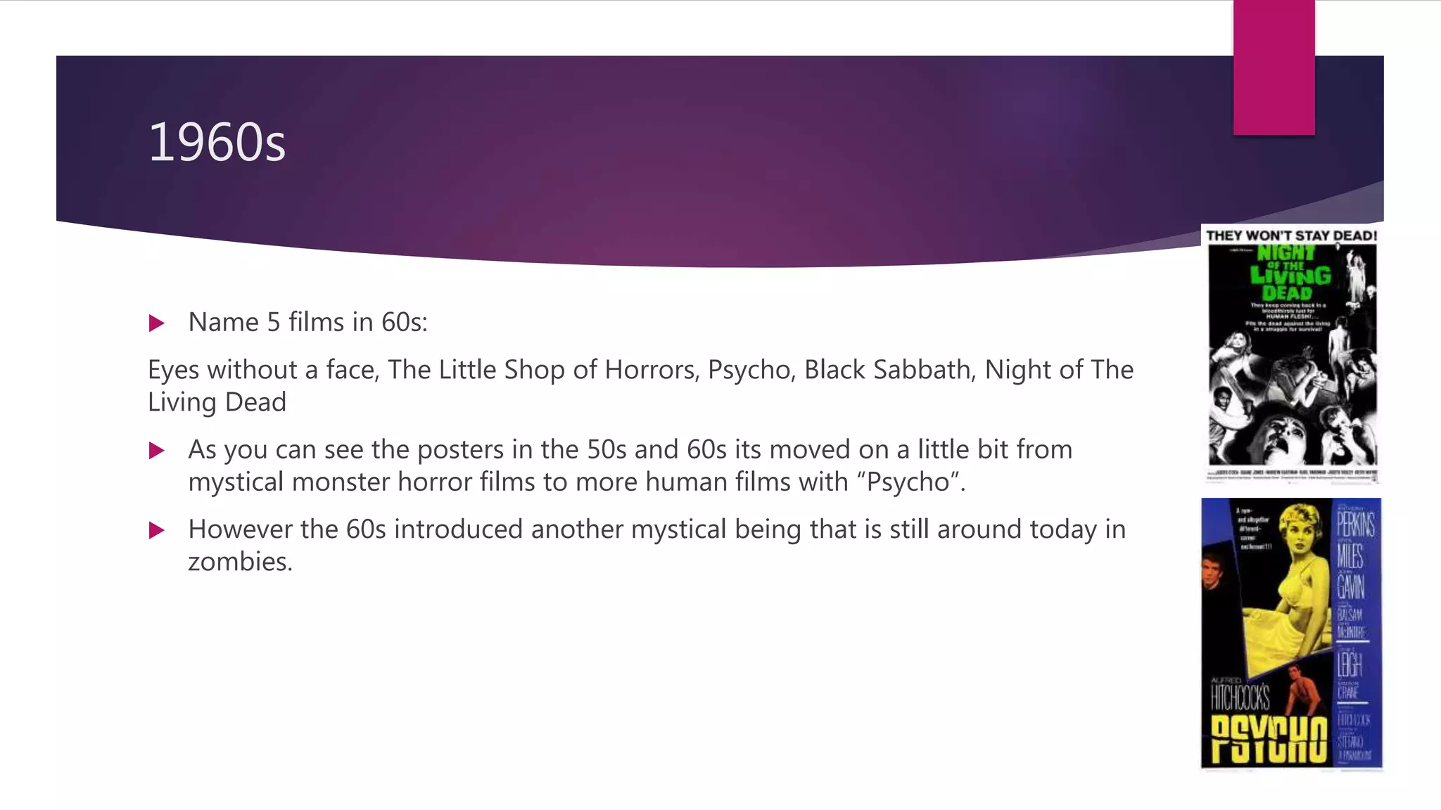 Horror movies timeline | PPTX