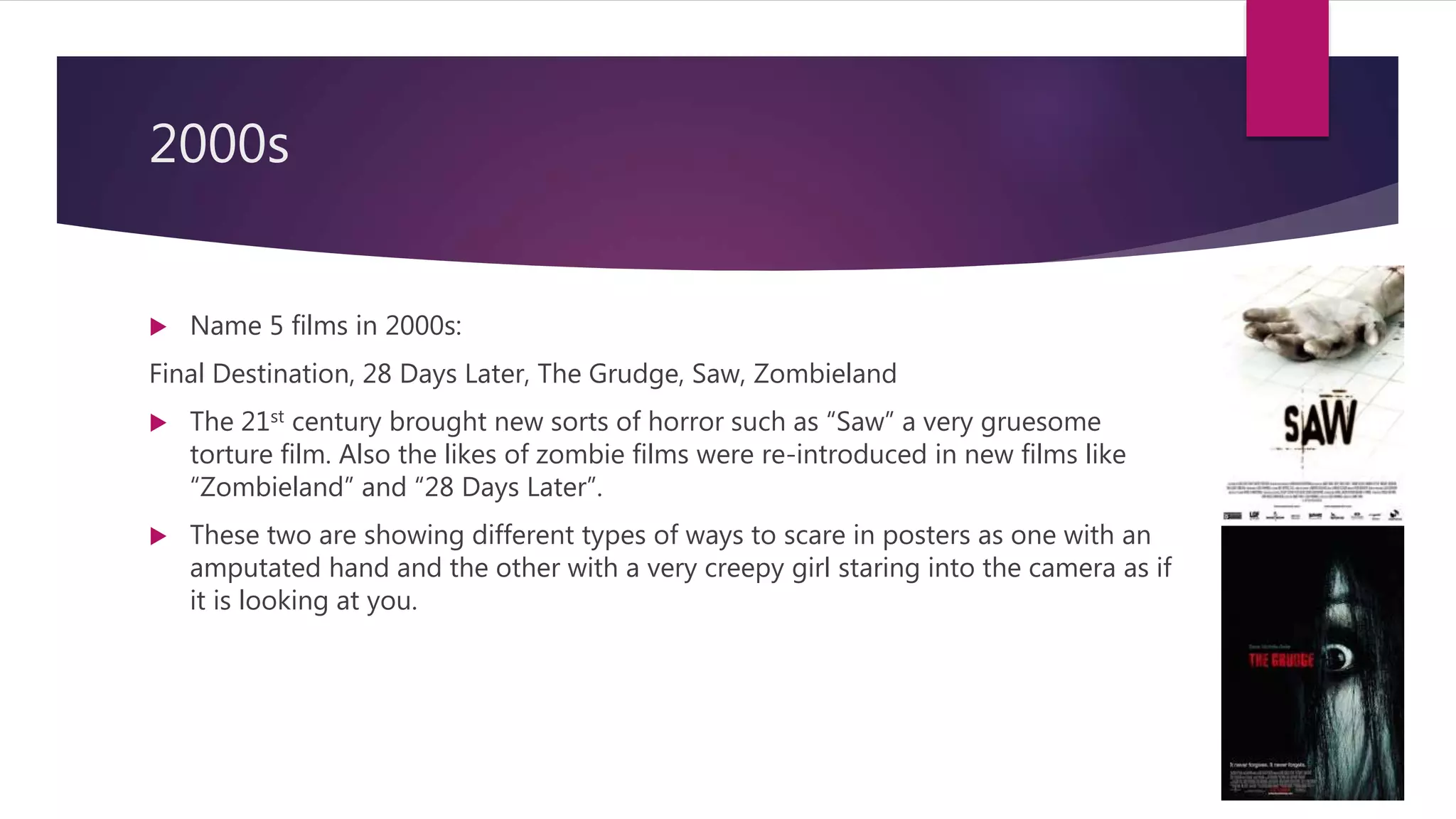 Horror movies timeline | PPTX
