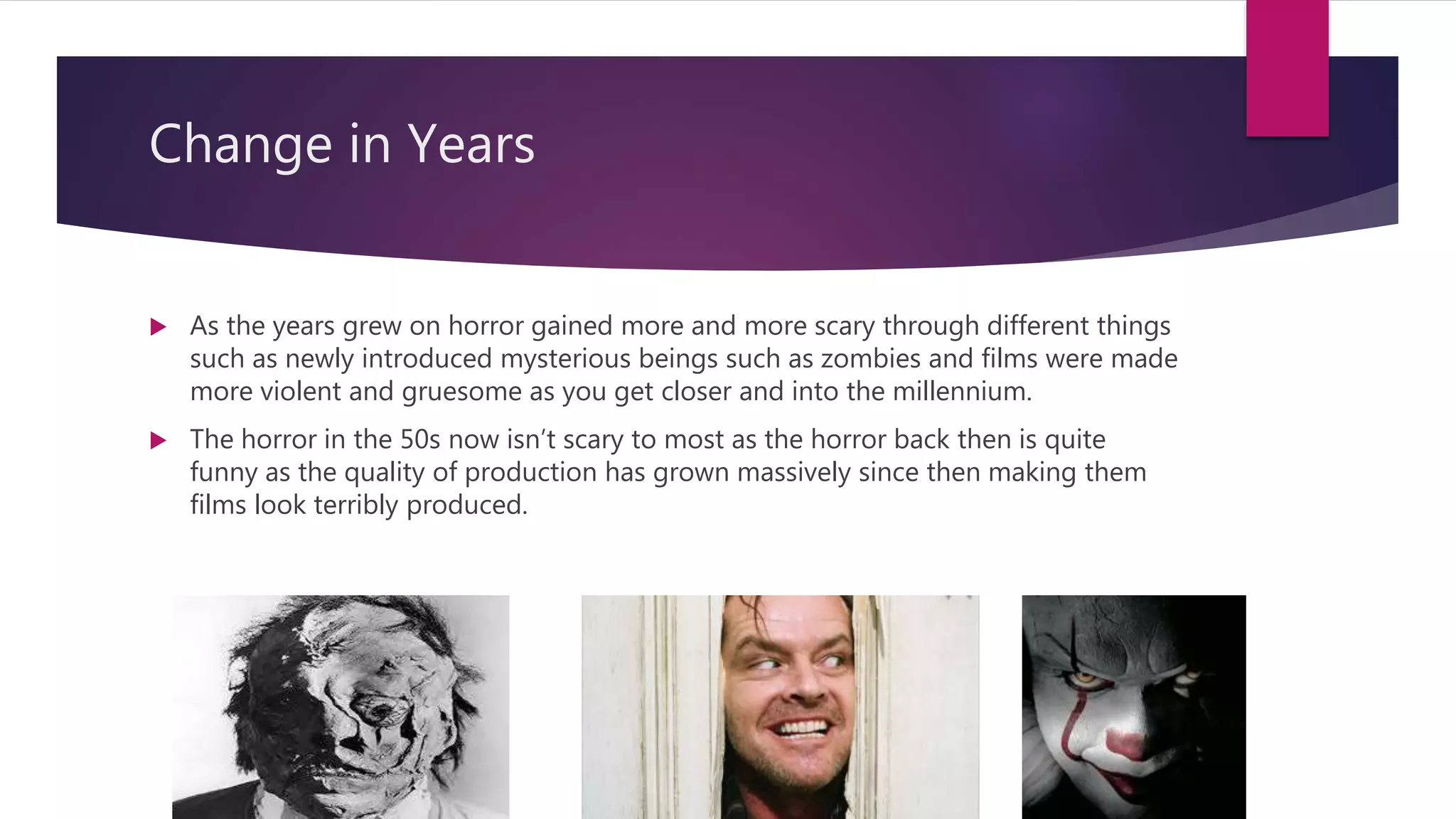 Horror movies timeline | PPTX