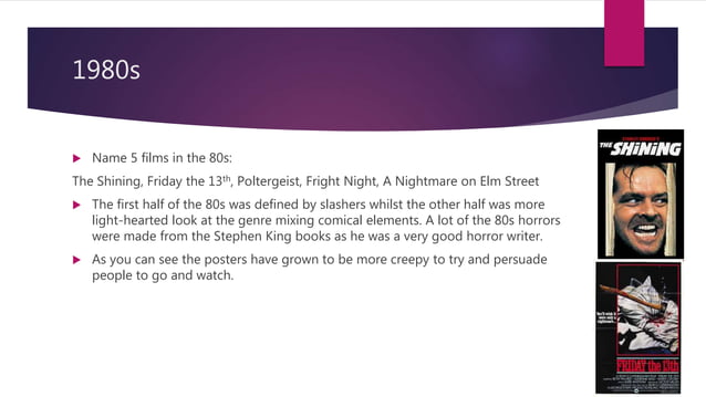 Horror movies timeline | PPTX