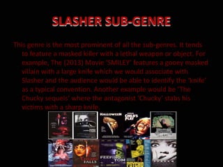 Horror movie sub genres (patricia) | PPT