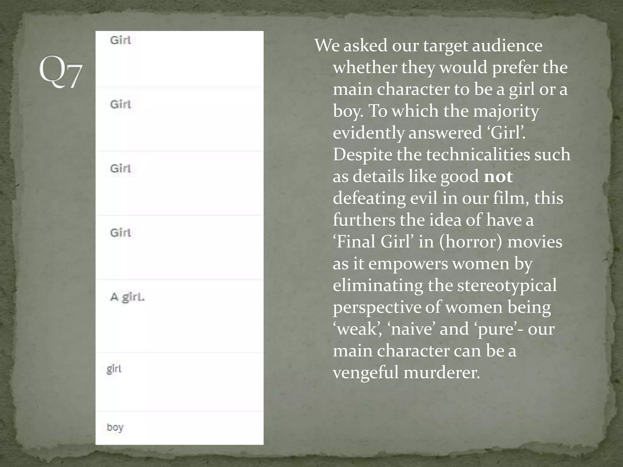 Horror movie survey response analysis | PPT