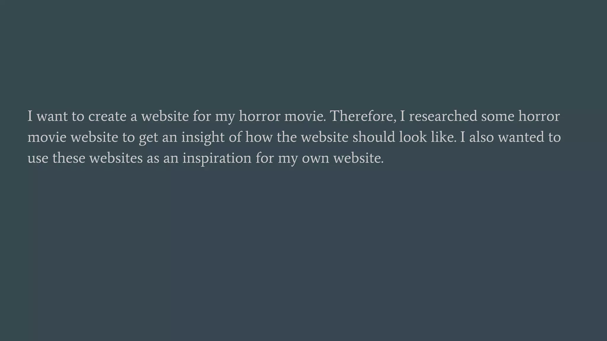 Horror movie website research | PPTX