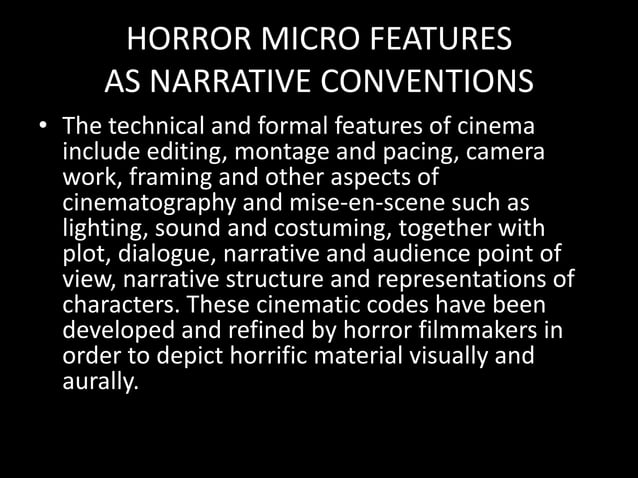 Horror Narratives | PPTX | Horror | Genres