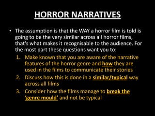 Horror narratives revision | PPTX