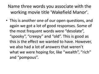 Horror opening audience research | PPT