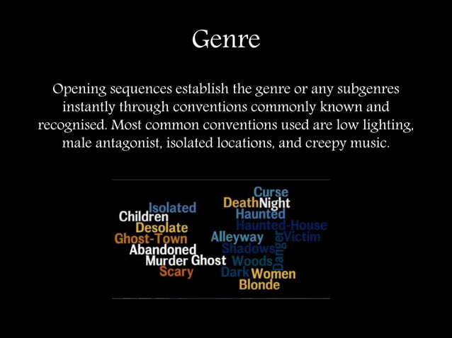 Horror opening sequence conventions | PPTX | Screenwriting | Content ...