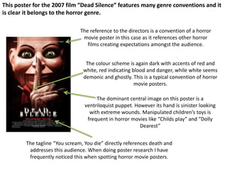 Horror Poster Analysis | PPTX | Horror | Genres