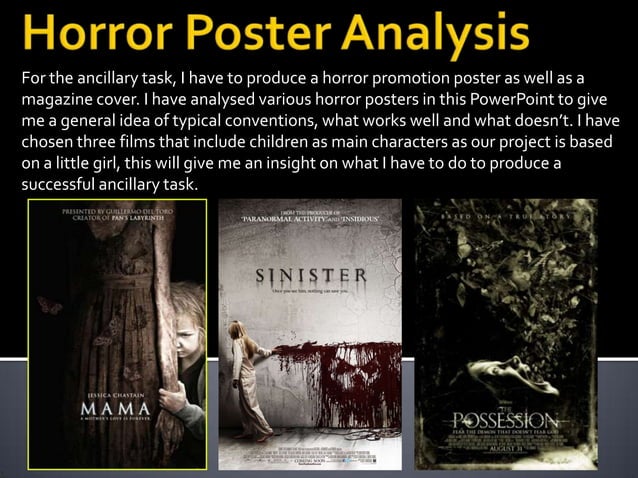Horror poster analysis for ancillary task | PPTX