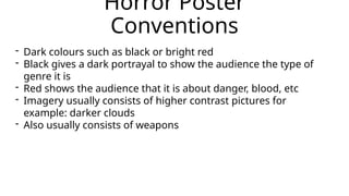 Horror Posters media unit 3 conventions analysis | PPTX