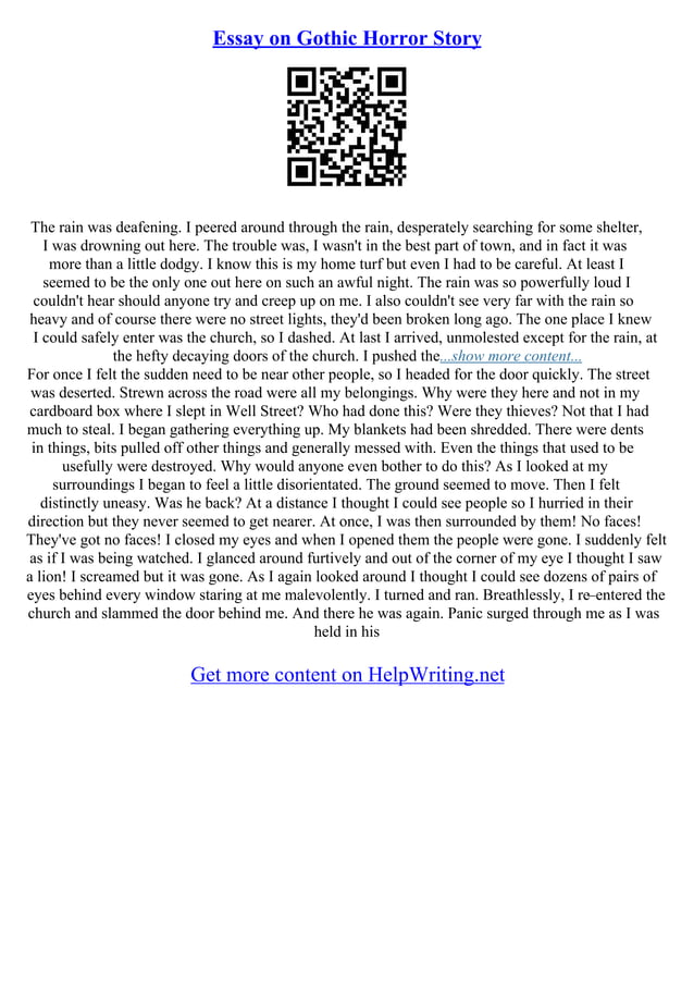Horror Story Essay | PDF | Horror | Genres