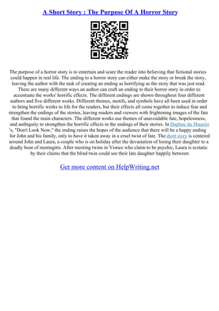 Horror Story Essay | PDF