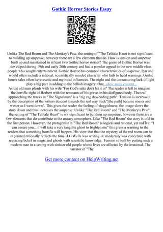Horror Story Essay | PDF