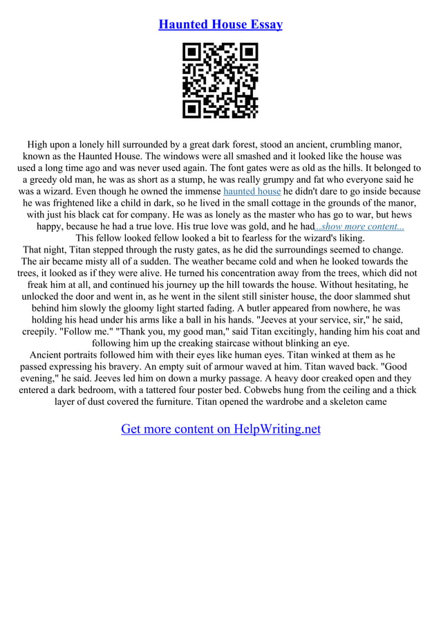 Horror Story Essay | PDF | Horror | Genres