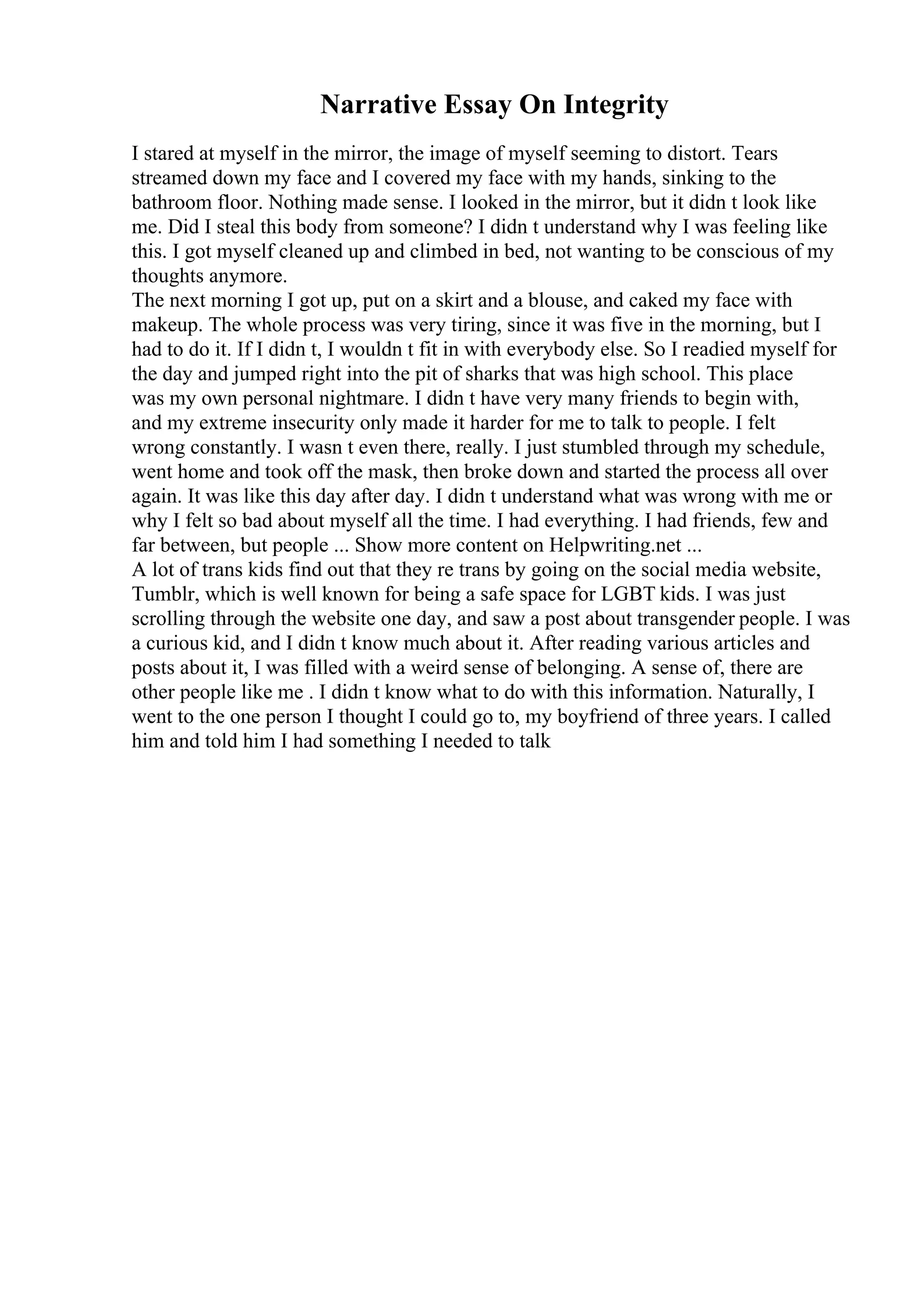 Horror Story Essay | PDF