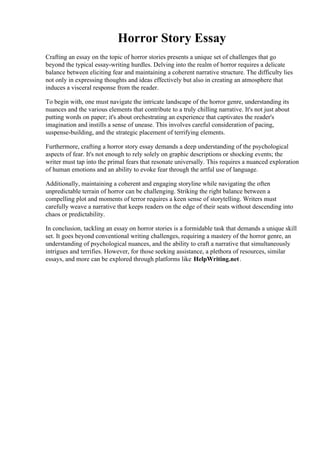Horror Story Essay | PDF