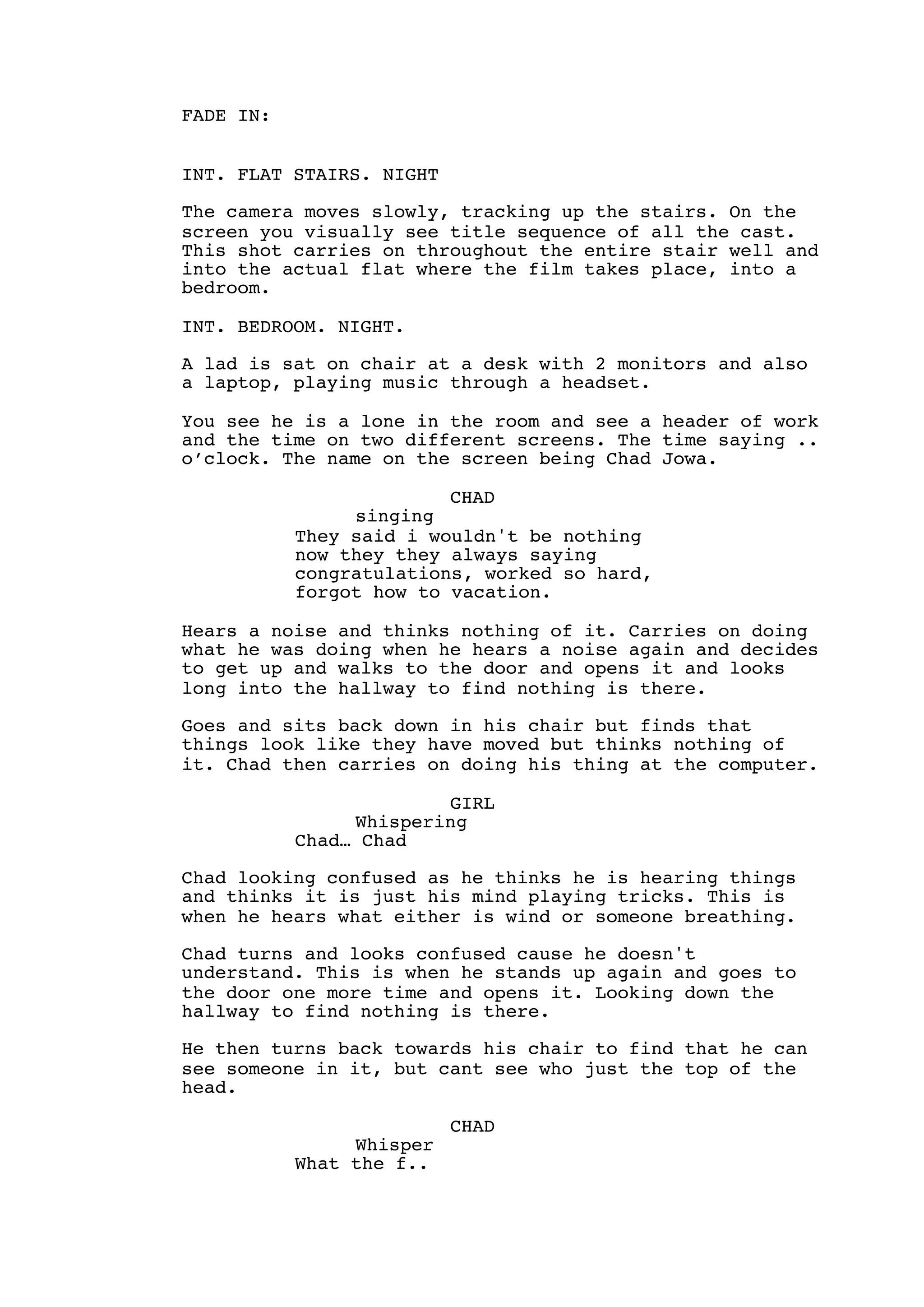 Horror story script 1 | PDF