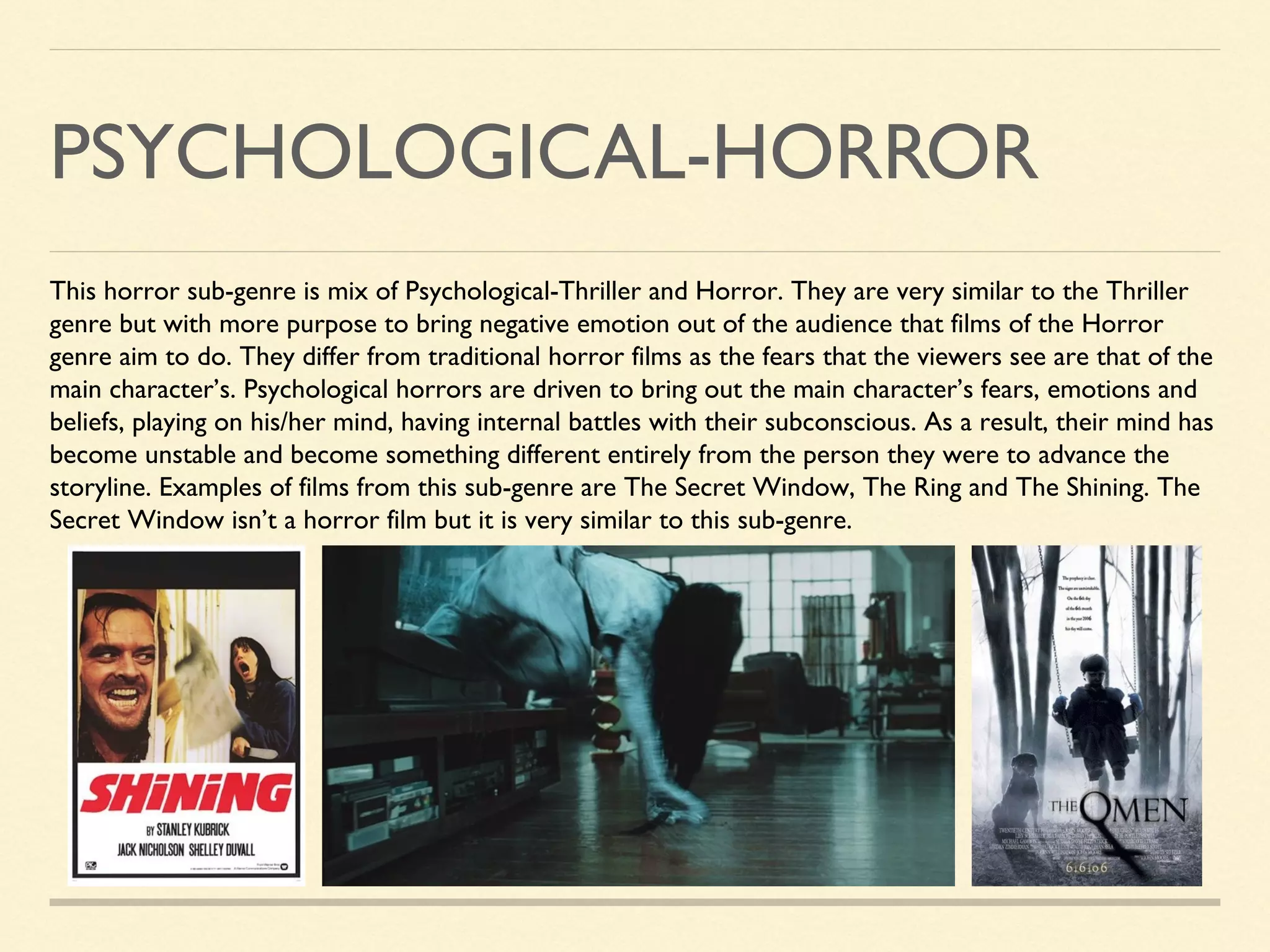 The Sub-Genres of Horror | PPT