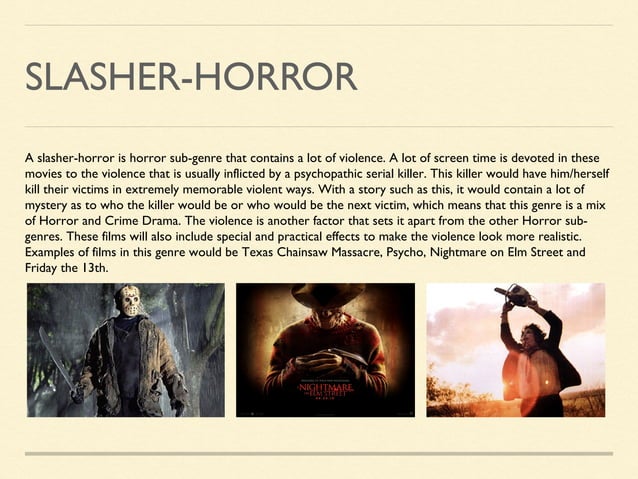 The Sub-Genres of Horror | PPT