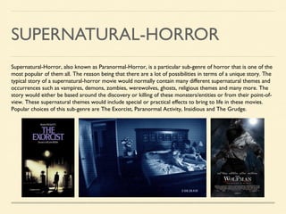 The Sub-Genres of Horror | PPT