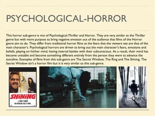 The Sub-Genres of Horror | PPT