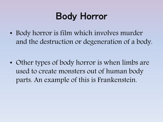 Horror Sub Genre and Hybrids | PPT