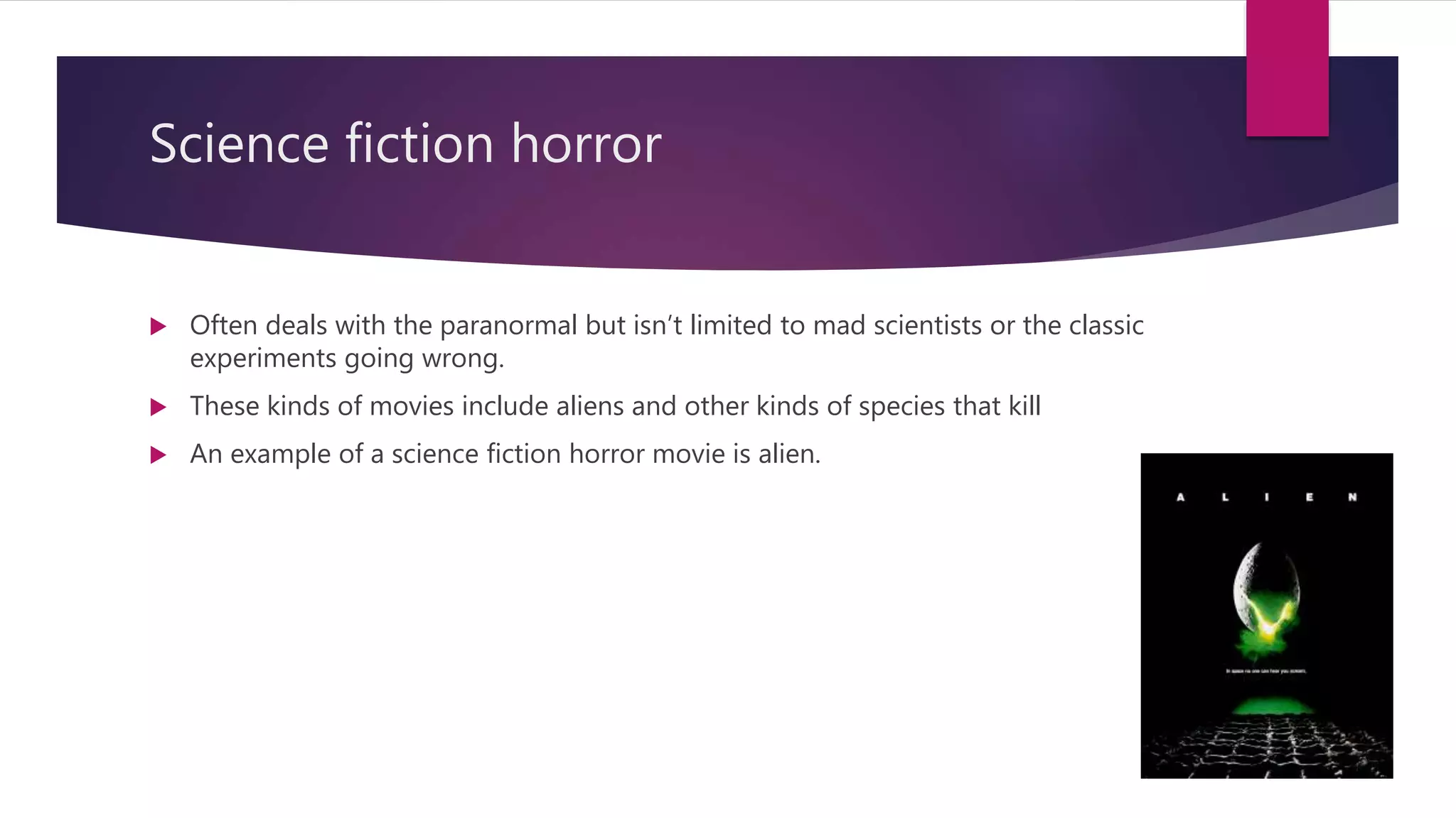 Horror sub genres | PPTX