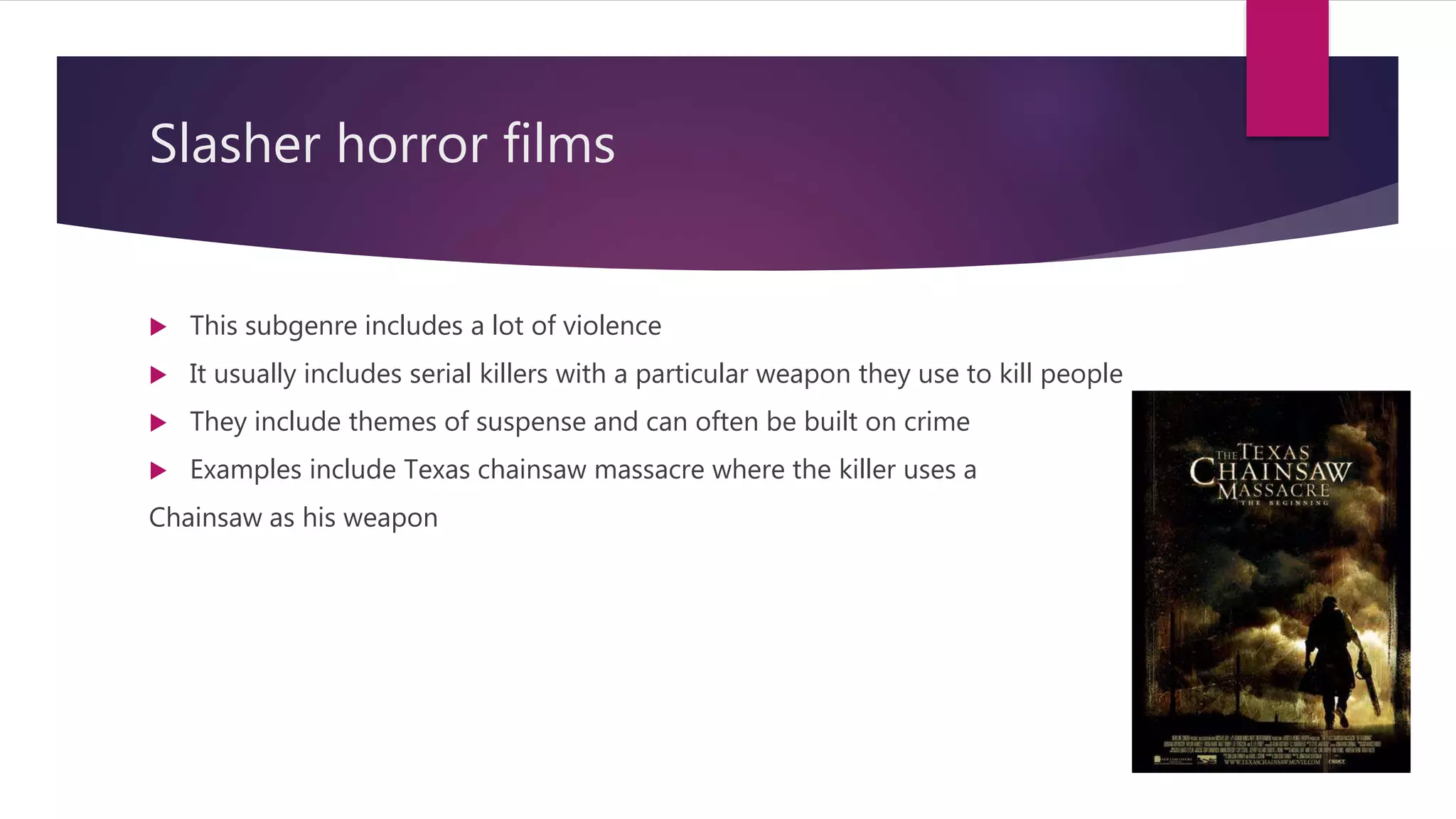 Horror sub genres | PPTX
