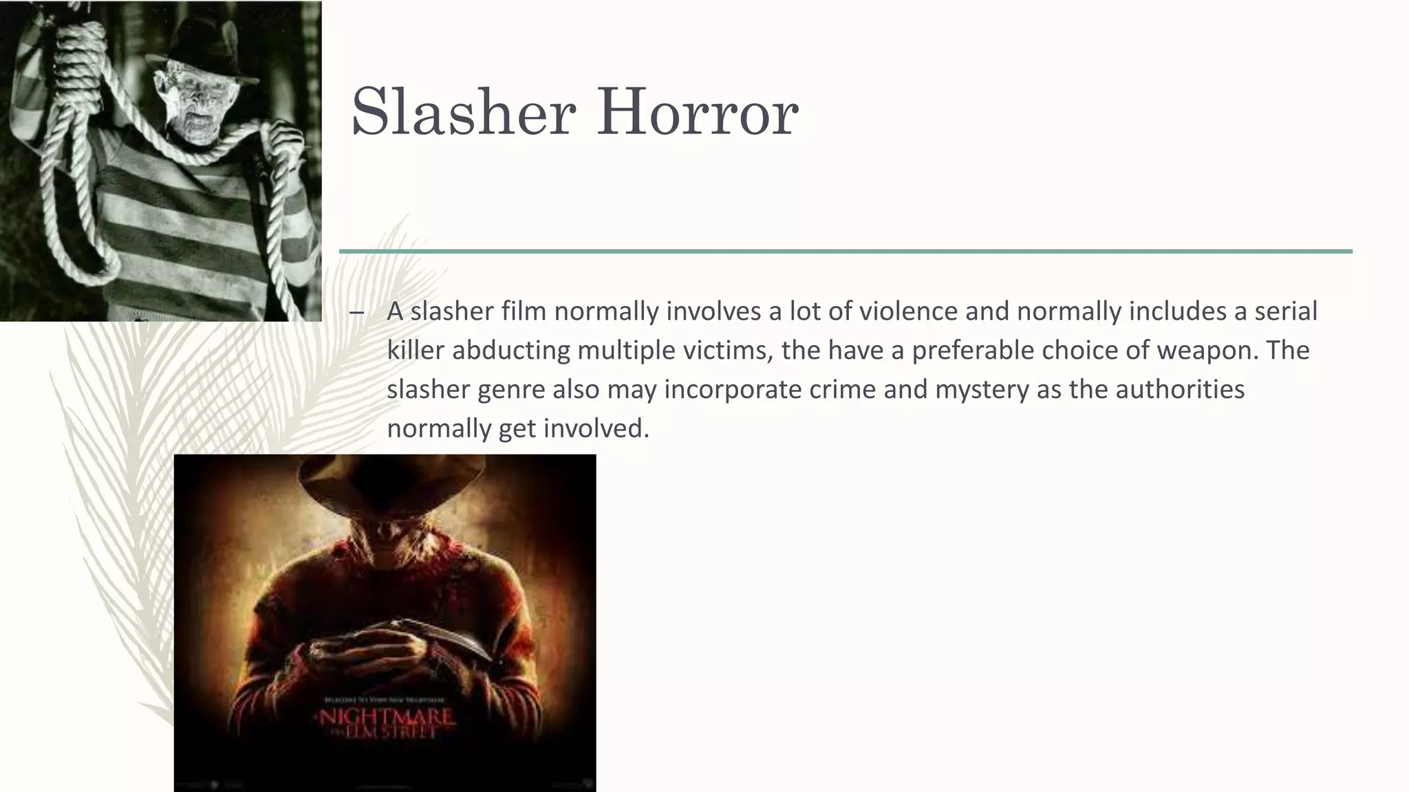 Horror sub genres | PPT