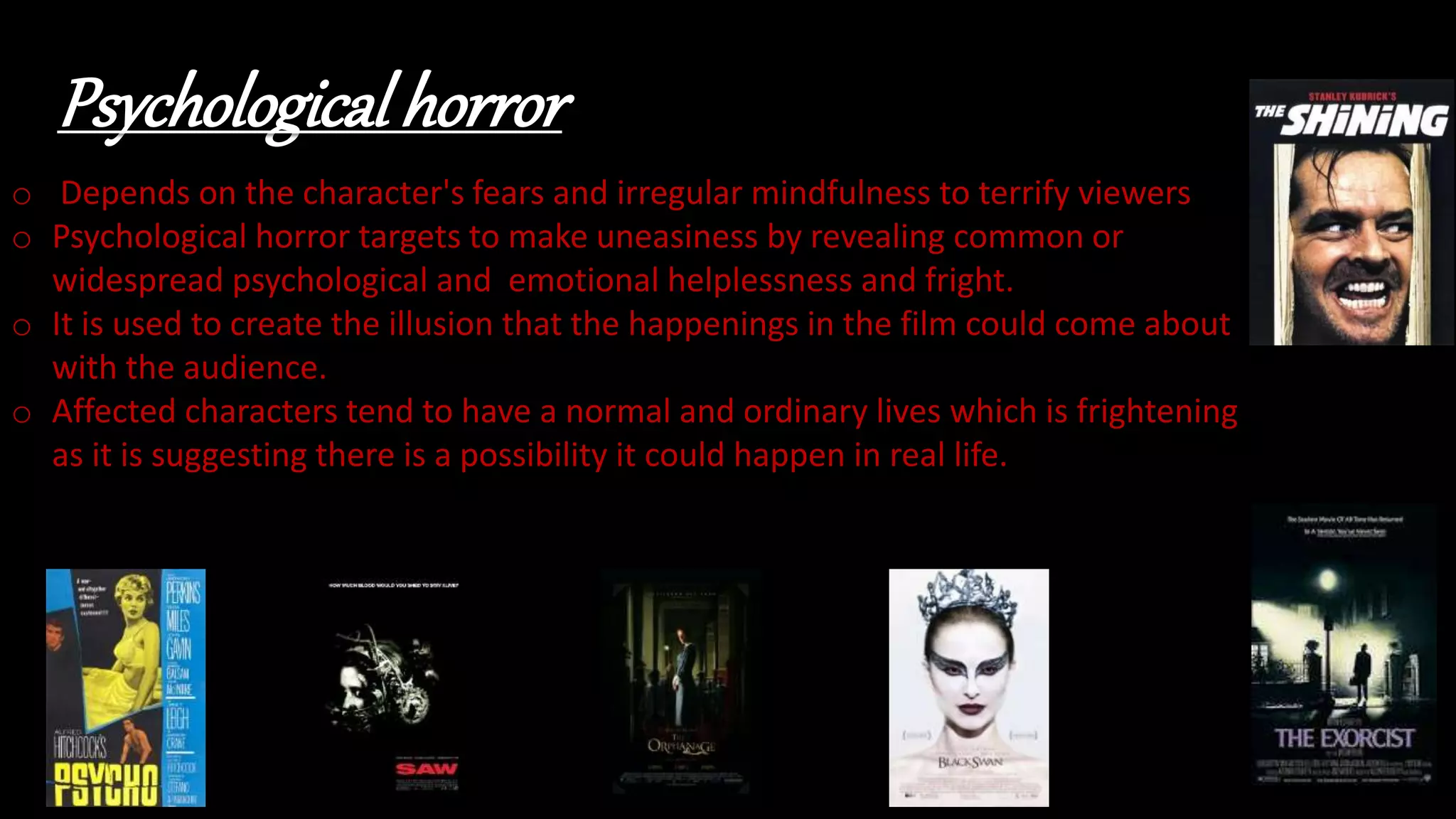 Horror sub genres