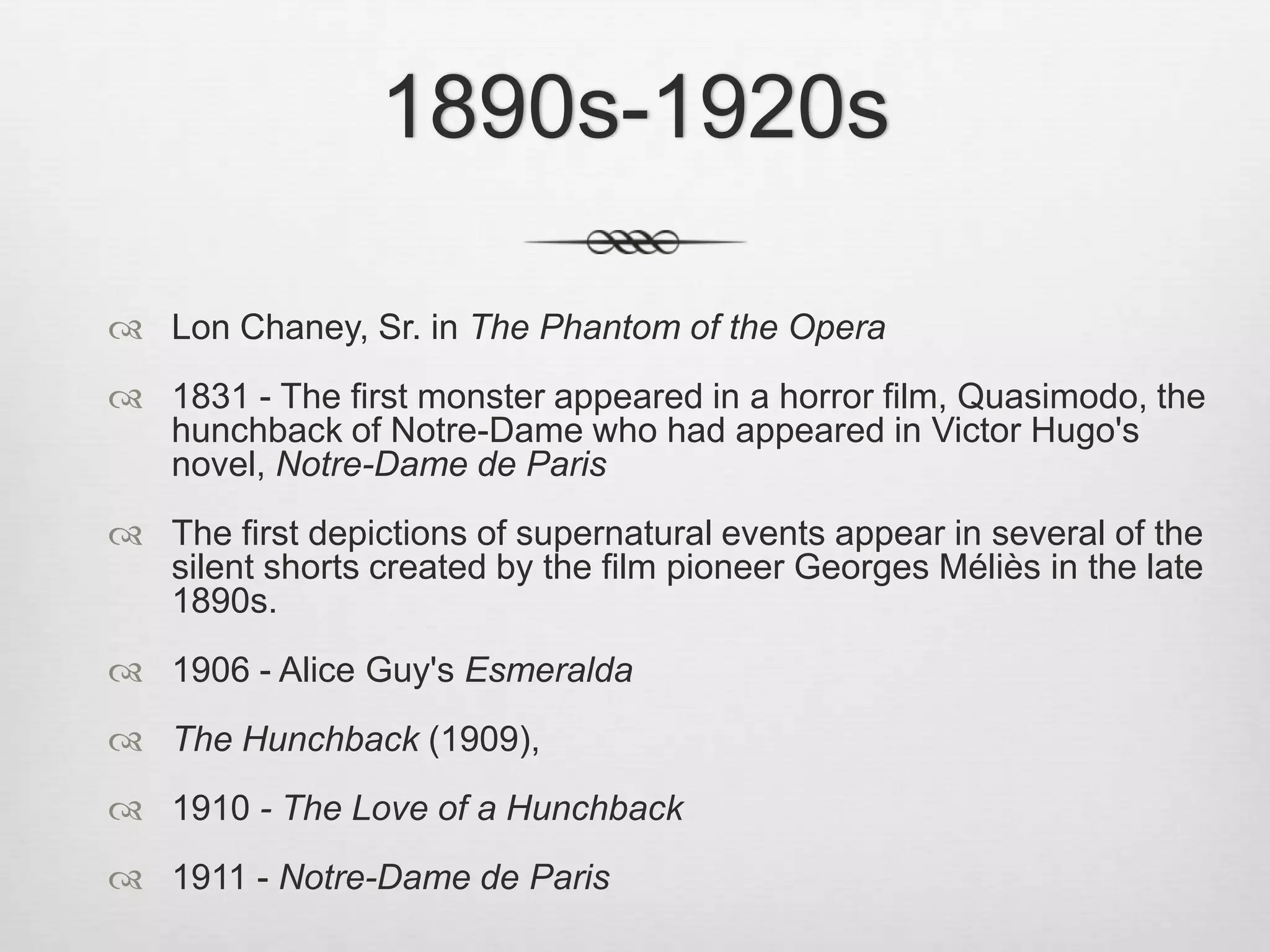 Horror timeline | PPT