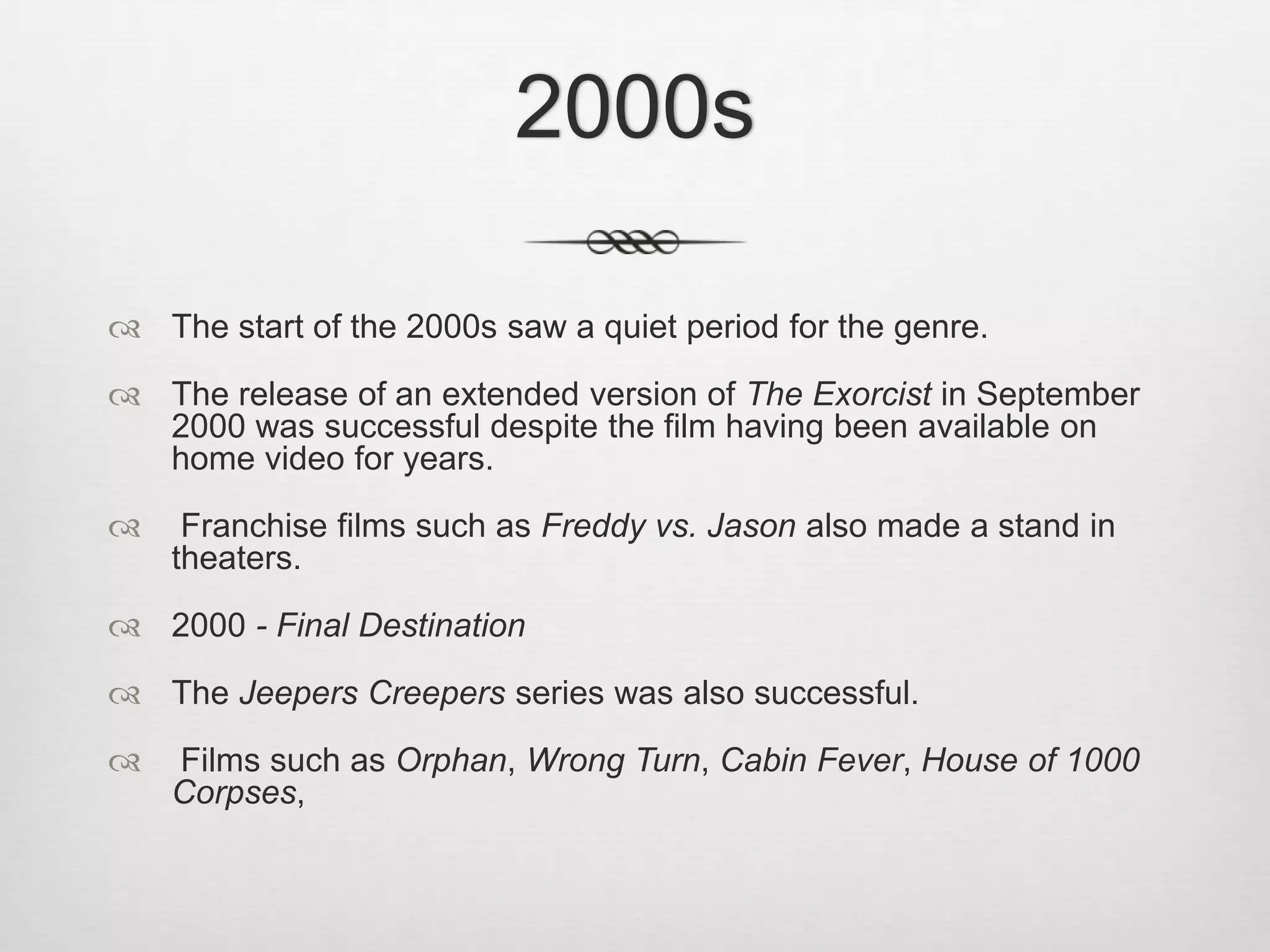 Horror timeline | PPT