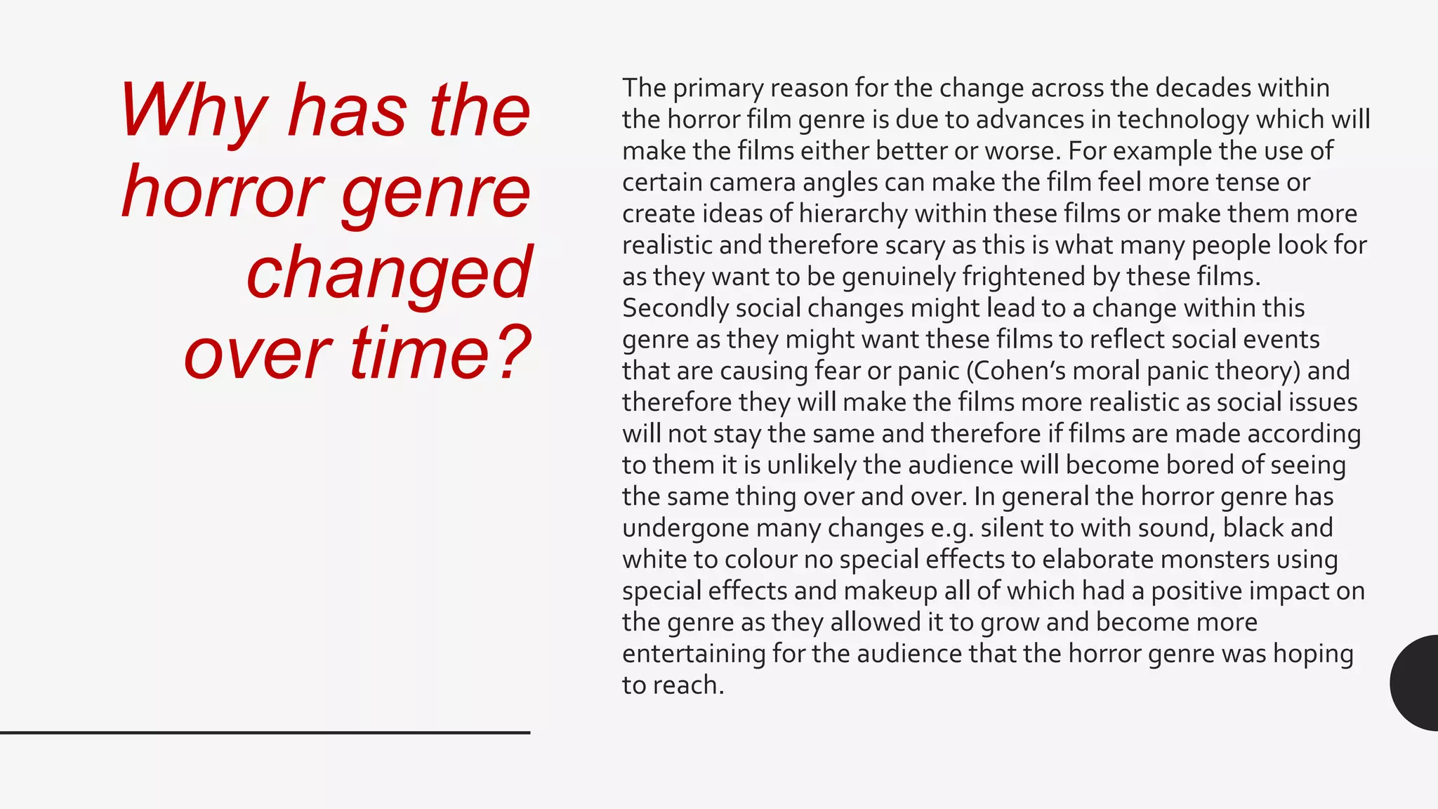 Horror Genre timeline | PPT