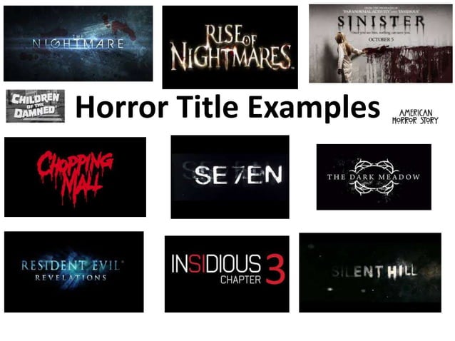 Horror title examples | PPT