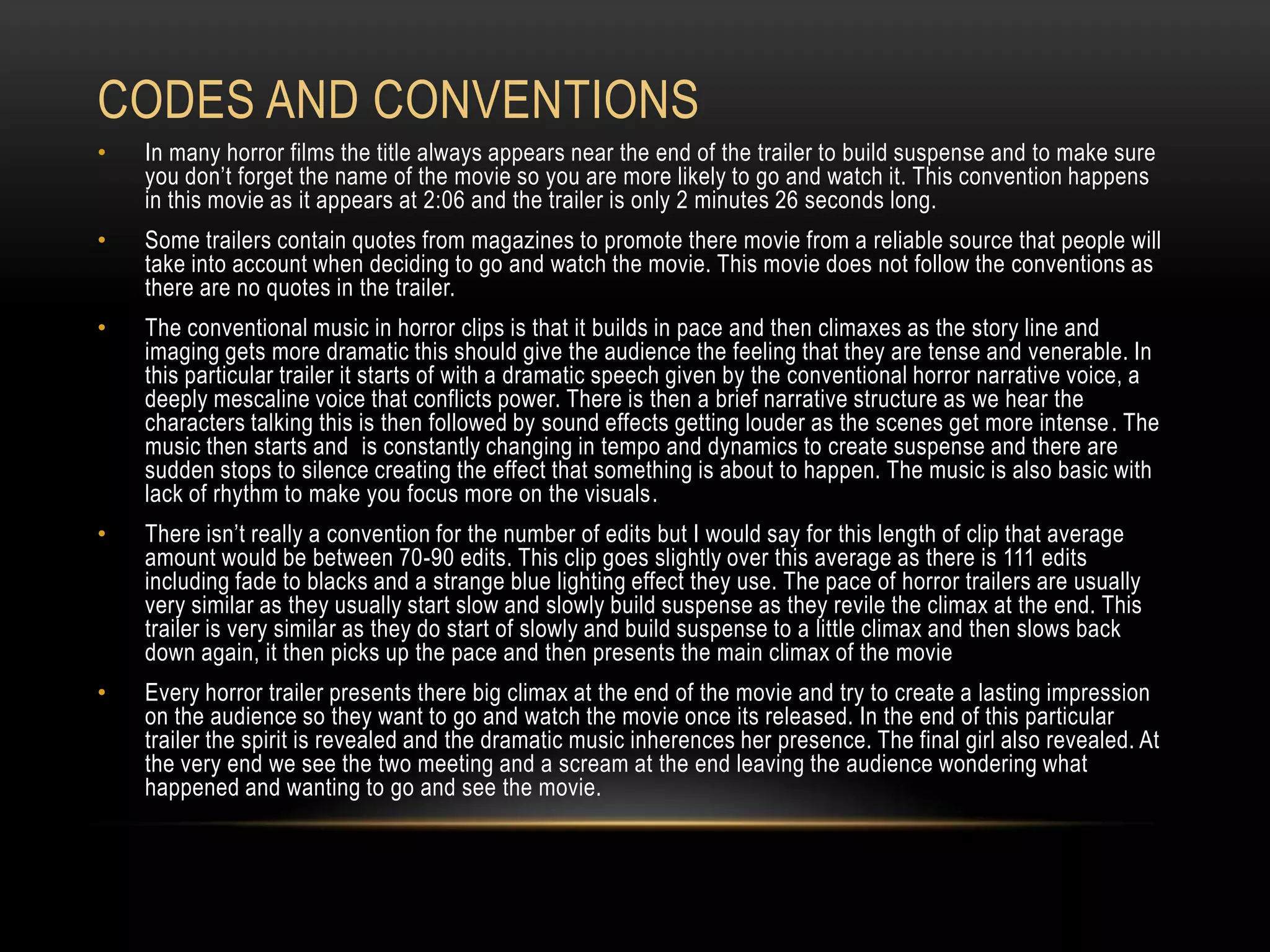 Horror trailer analysis 3 | PPTX