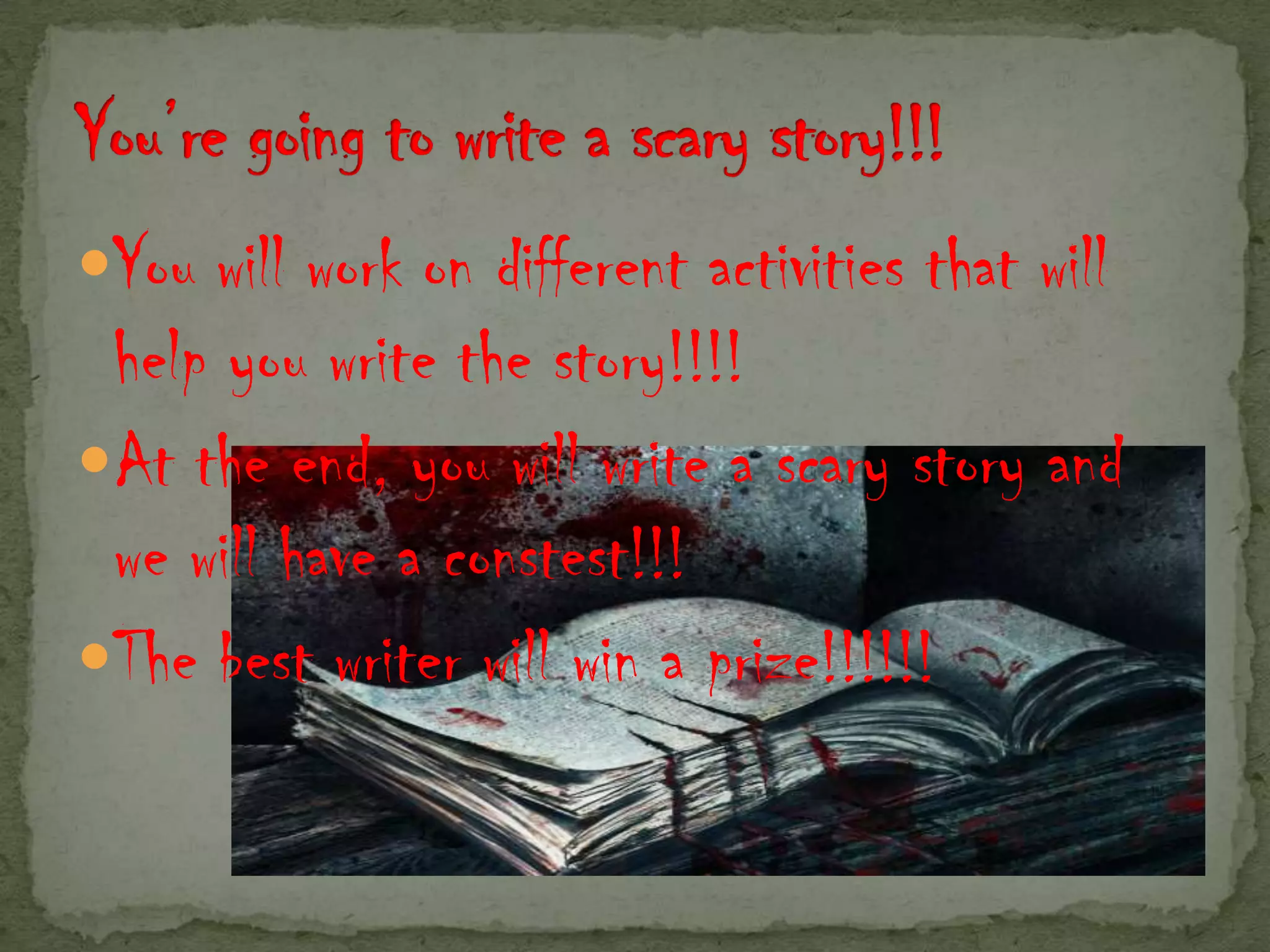 Scary Story Writing Contest Activity and Prize | PPT