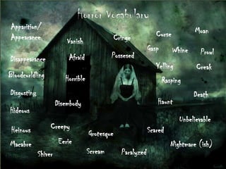 Horror vocabulary | PPTX