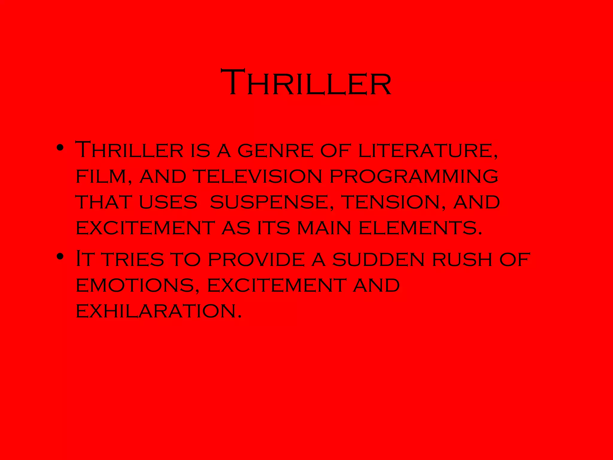 Horror vs thriller | PPT