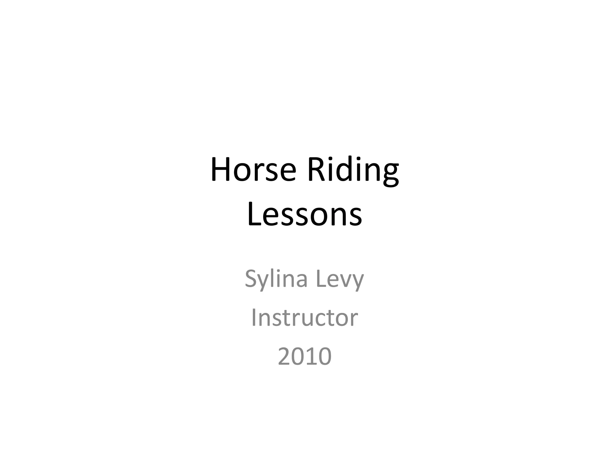 Horse riding lesson plans | PPTX
