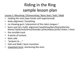 Horse riding lesson plans | PPT