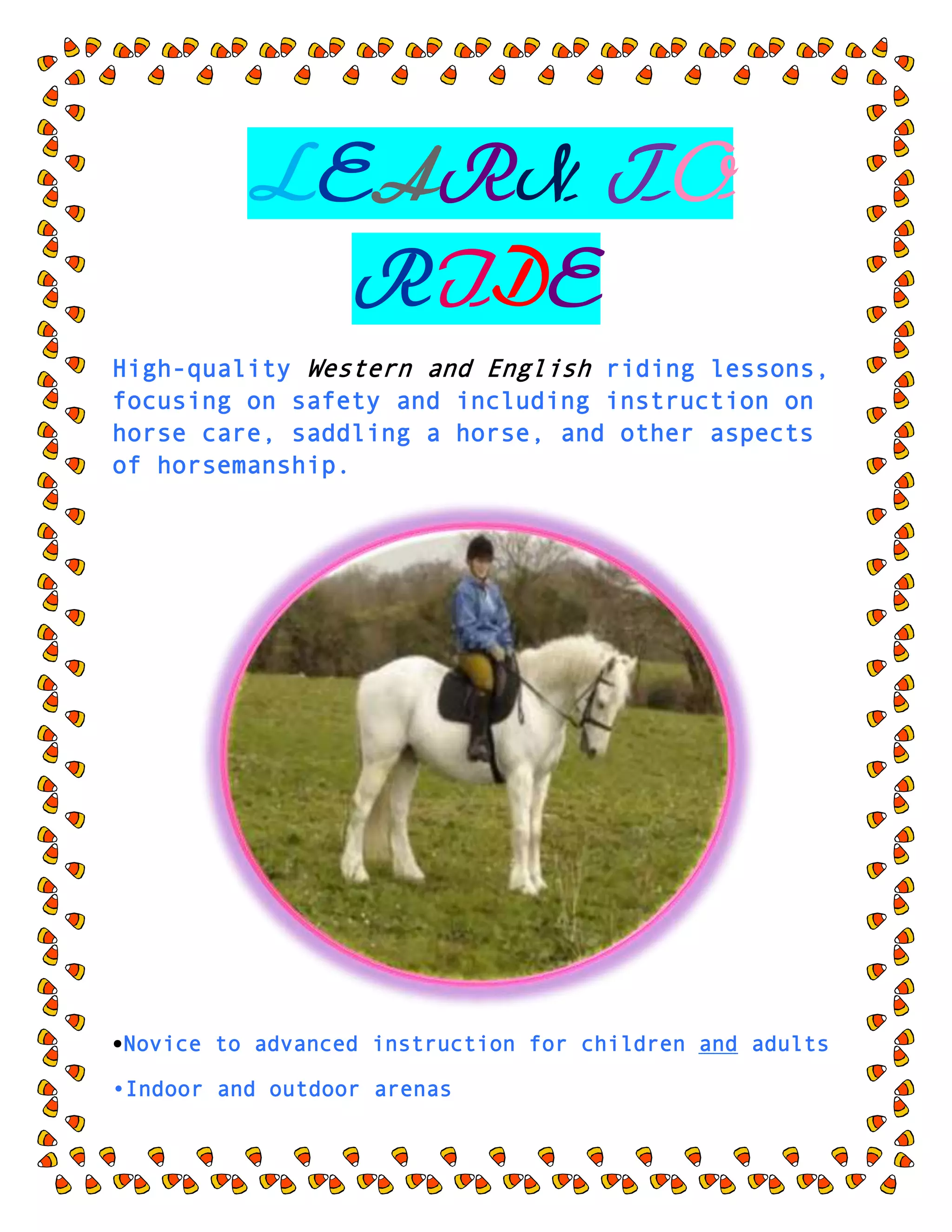 Horseback riding lessons flyer 2 | DOCX