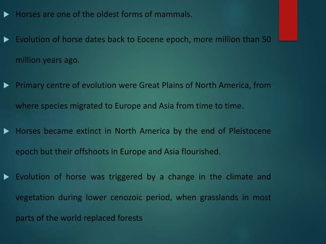 horse evolution.PPTX | Biological Sciences | Science