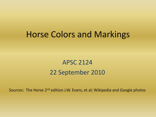 Horse colors and Markings | PPTX | Equine Sports | Sports