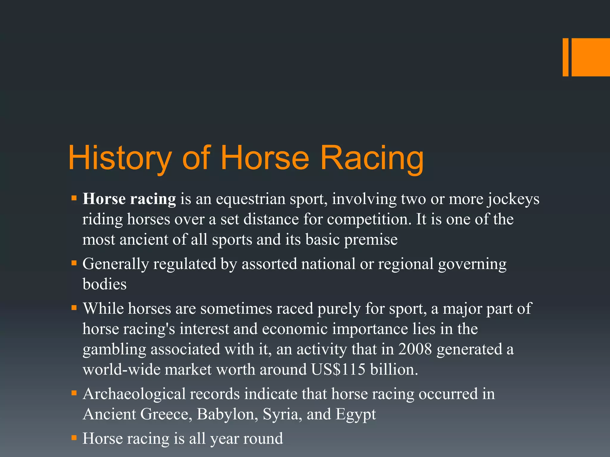 Horse racing presentation | PPTX