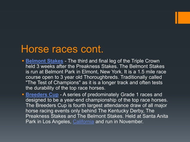 Horse racing presentation | PPTX | Equine Sports | Sports