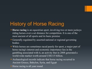 Horse racing presentation | PPTX