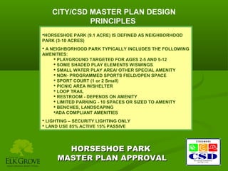 Horseshoe Park Master Plan - Cosumnes CSD | PPT