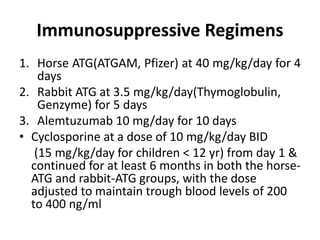 Horse versus rabbit atg | PPTX | Blood Disorders | Diseases and Conditions