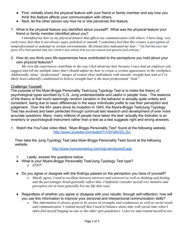 Communication & Perception Assignment | PDF