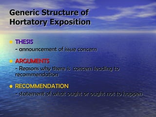Hortatory Exposition | PPT